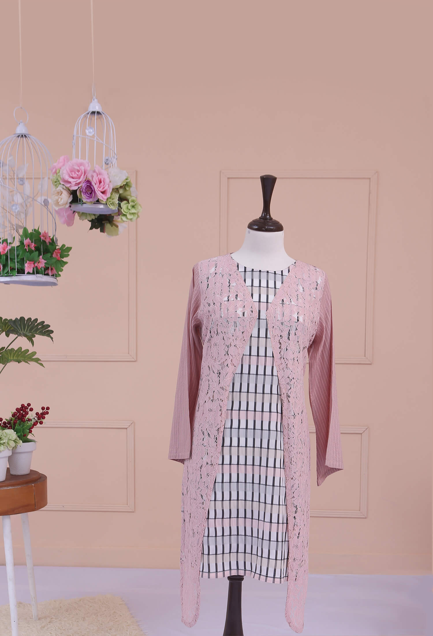 Multi Fabric Pink Kurta– Posh Notch | Saqib Azhar
