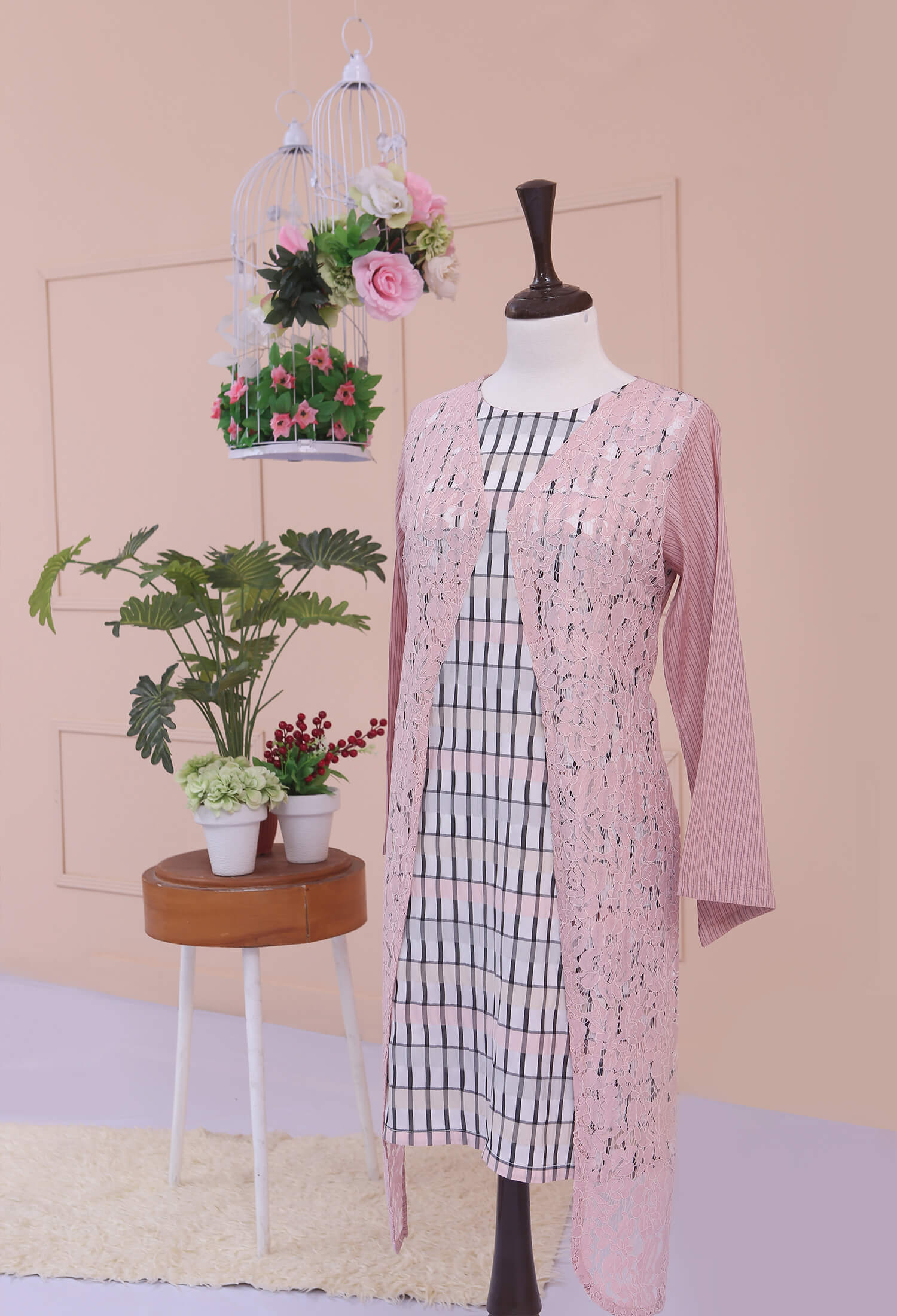 Multi Fabric Pink Kurta– Posh Notch | Saqib Azhar